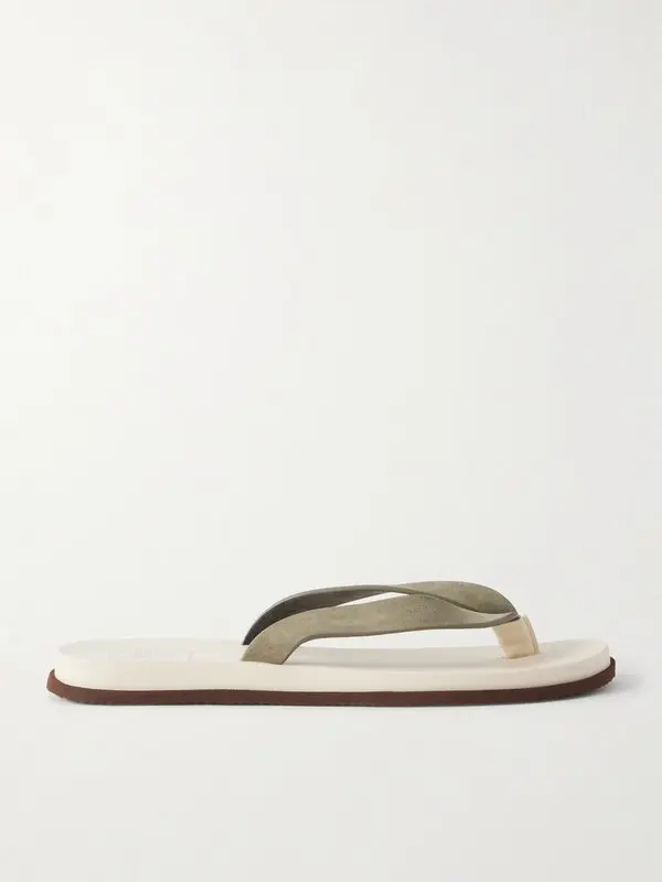 Brunello Cucinelli Suede Flip Flops - Neutrals