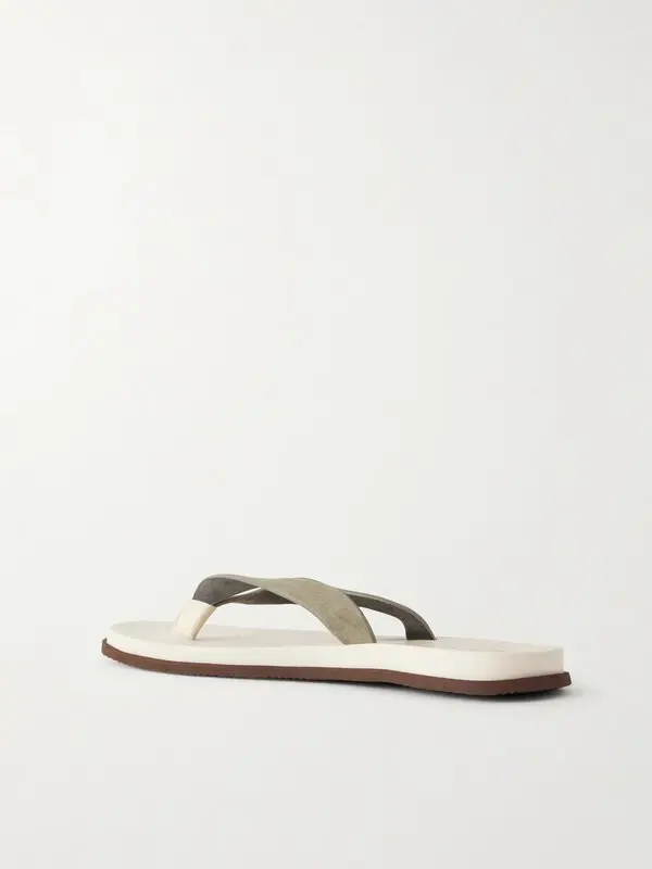 Brunello Cucinelli Suede Flip Flops - Neutrals