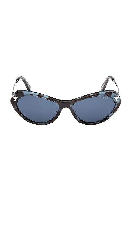 Emilio Pucci Cat Eye Sunglasses In Blue - Brown & Blue