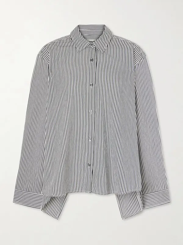 AGOLDE Theo Striped Poplin Shirt - Black