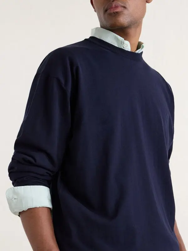 Auralee Luster Knitted T-shirt - Blue