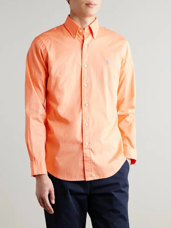 Polo Ralph Lauren Logo-embroidered Cotton Shirt - Orange