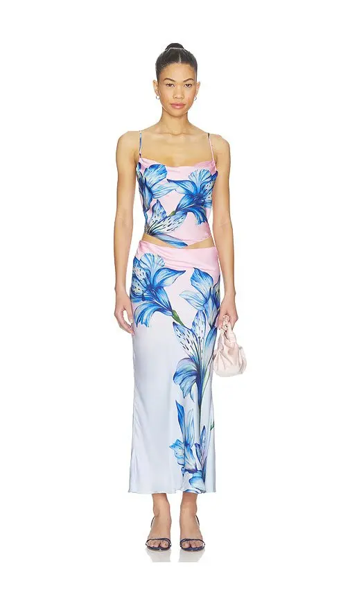 Rococo Sand Cowl Neck Floral Print Top - Multi