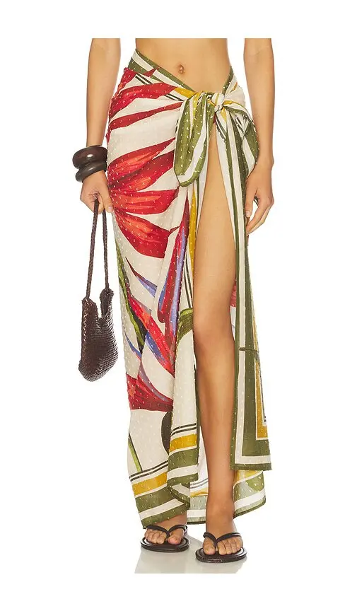 Farm Rio Sarong Skirt - Strilitzia Light Blush