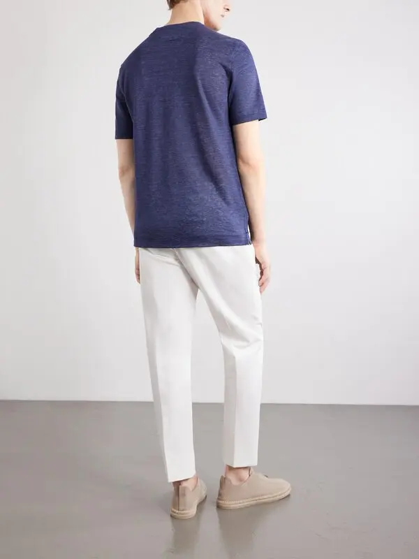 Zegna Oasi Knitted Linen T-shirt - Blue