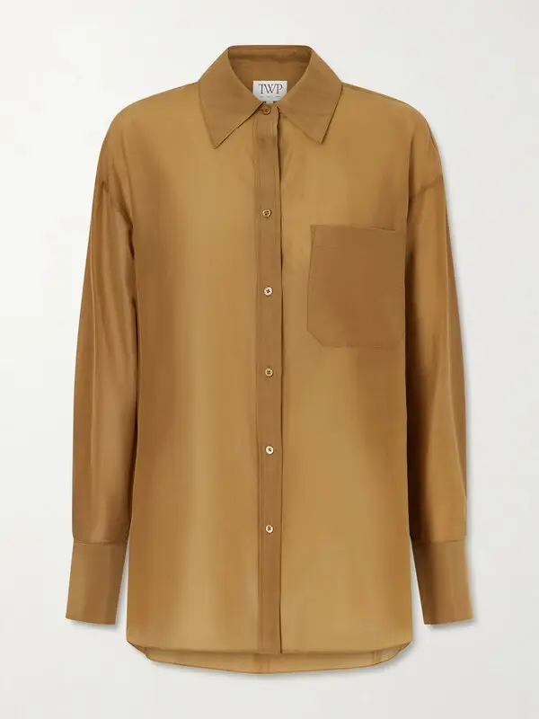 TWP Cotton And Silk-blend Button-down Shirt - Neutrals