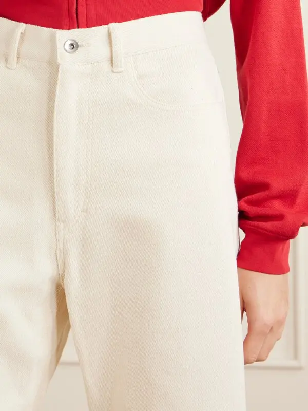 Auralee Silk Denim Knee-length Shorts - Neutrals