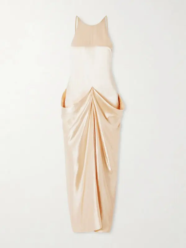 Khaite Kent Open-back Draped Maxi Dress - Pink