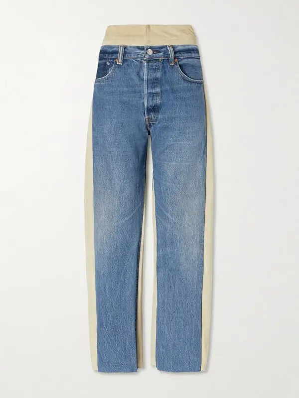 B Sides Double Waistband Rework Wide-leg Jeans - Blue