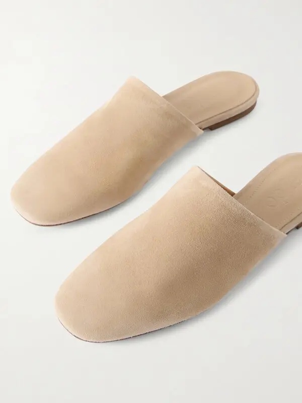 AeydĒ Rega Suede Slides - Neutrals