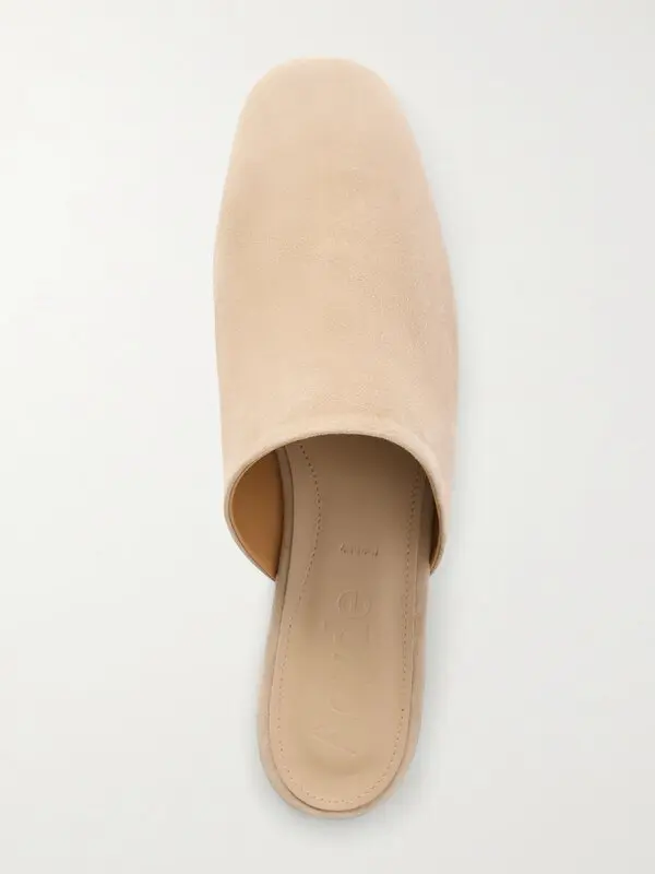 AeydĒ Rega Suede Slides - Neutrals