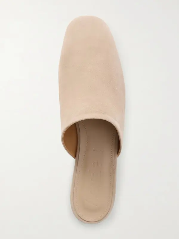 AeydĒ Rega Suede Slides - Neutrals