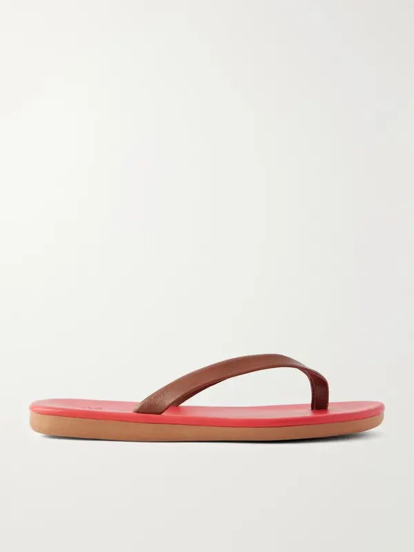 ANCIENT GREEK SANDALS Saionara Leather Flip Flops - Red