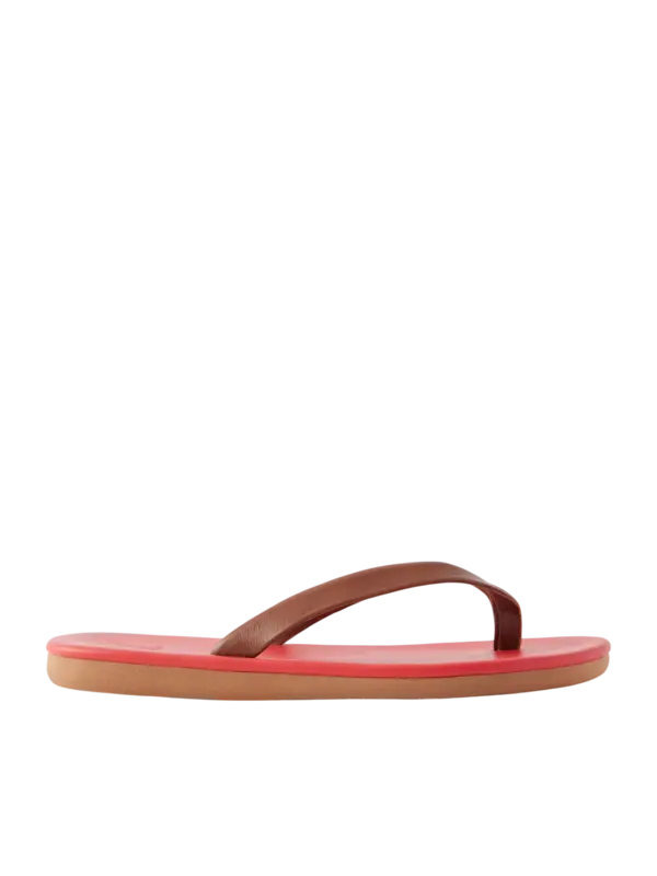 ANCIENT GREEK SANDALS Saionara Leather Flip Flops - Red
