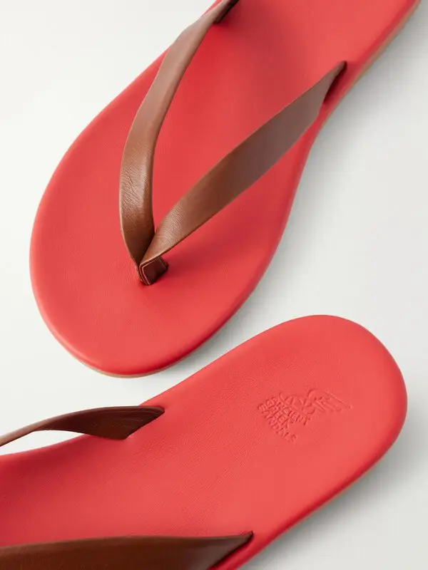 ANCIENT GREEK SANDALS Saionara Leather Flip Flops - Red