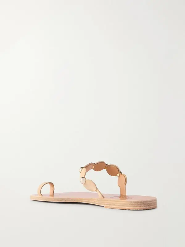 ANCIENT GREEK SANDALS Dirki Studded Leather Sandals - Metallic