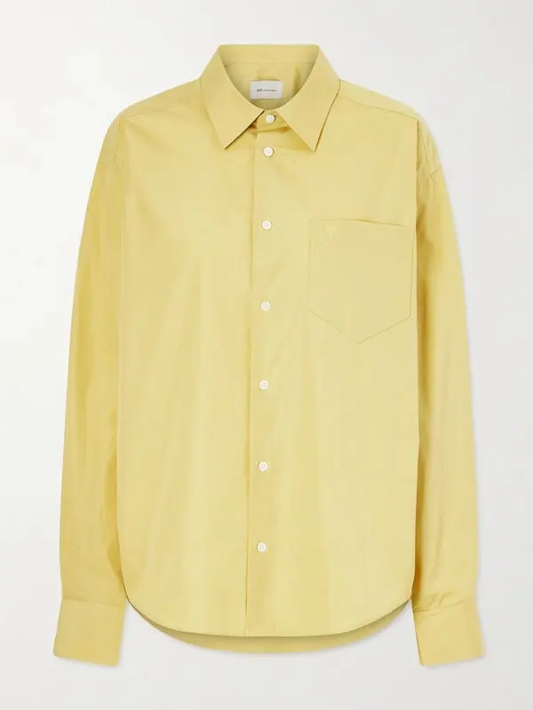 Ami Cotton-poplin Shirt - Yellow