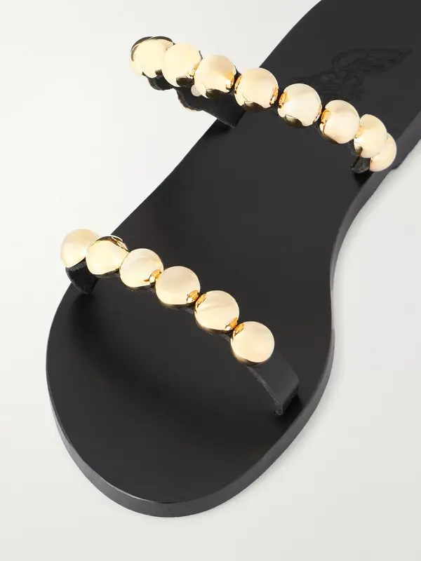 ANCIENT GREEK SANDALS Lambri Studded Leather Flats