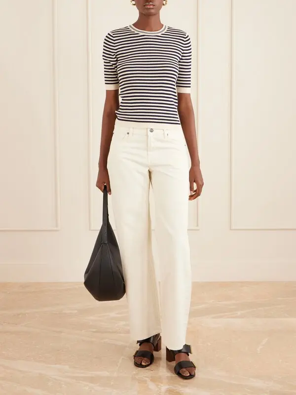 FRAME The Lowkey Low-rise Straight-leg Jeans - White