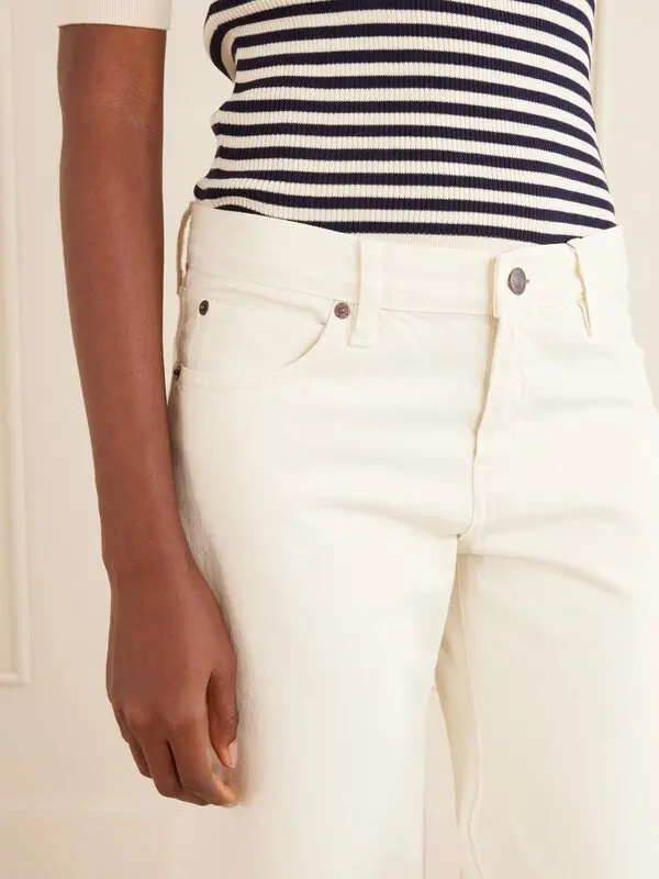 FRAME The Lowkey Low-rise Straight-leg Jeans - White