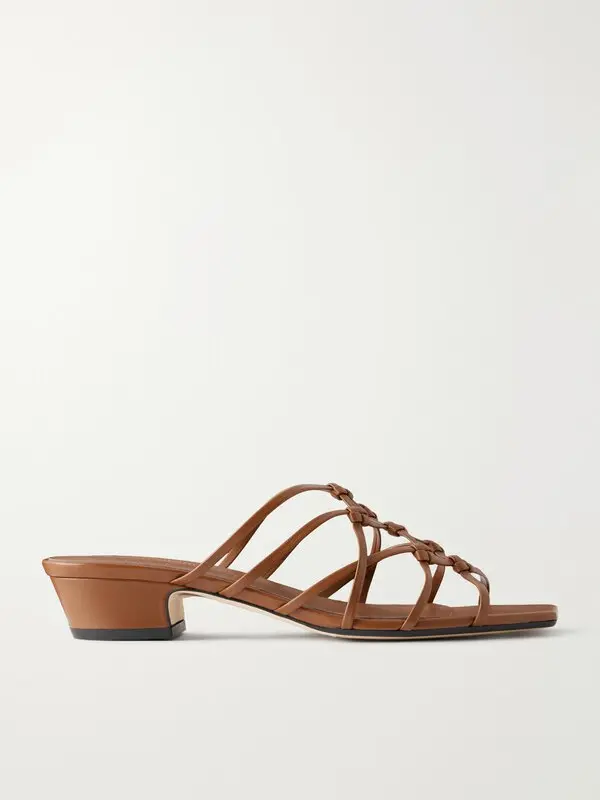 AeydĒ Tahla Woven Leather Sandals - Brown