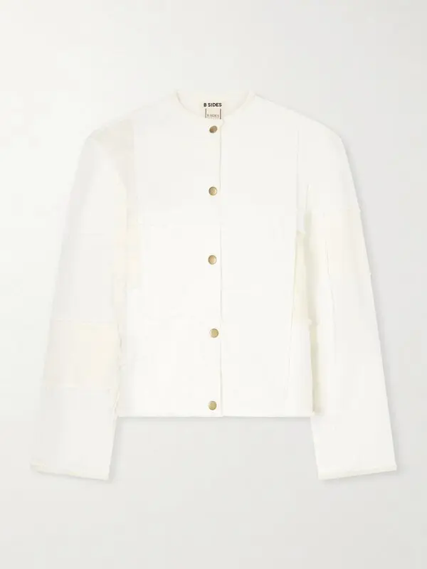 B Sides Madras Distressed Denim Jacket
