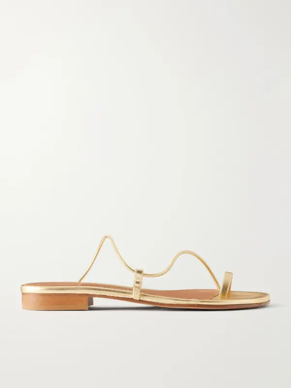 EMME PARSONS Susan Metallic-leather Sandals - Gold