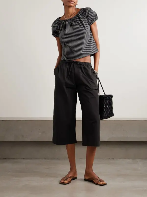 DEIJI STUDIOS Striped Organic Cotton-poplin Top