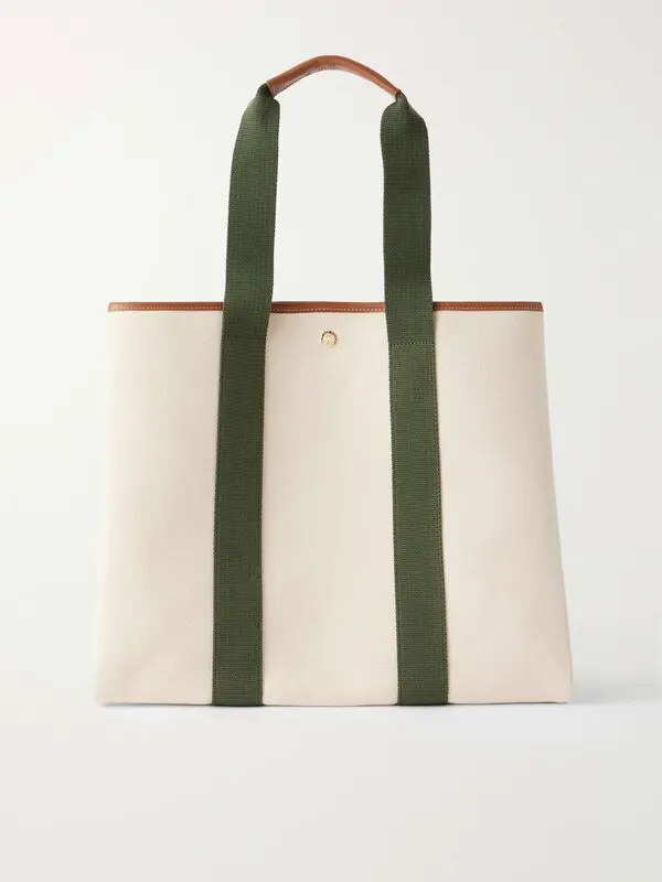 Rue De Verneuil Large Canvas Tote Bag - Green