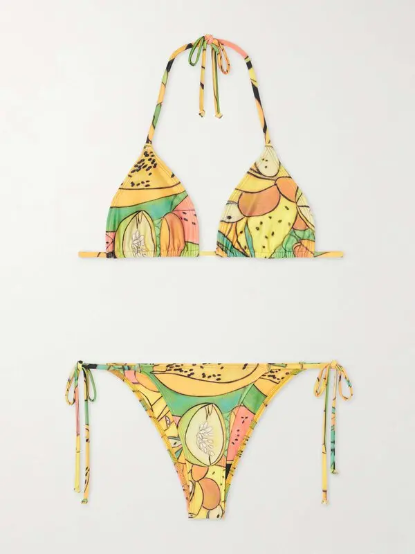 DONDE ESTEBAN Frutas Printed Triangle Bikini - Orange