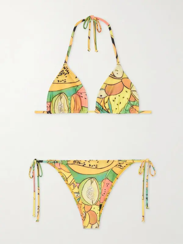 DONDE ESTEBAN Printed Triangle Bikini - Orange