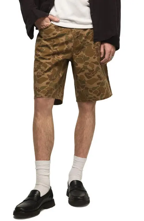 Lucky Brand Camo Print Canvas Shorts - Khaki Multi