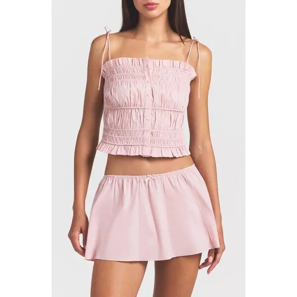 SKIMS Poplin Apparel Ruffle Camisole - Dusty Pink