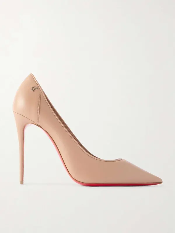 CHRISTIAN LOUBOUTIN Sporty Kate 100 Leather Pumps - Neutral