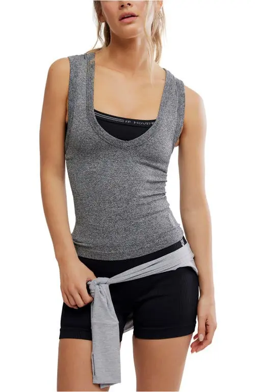Free People Ribbed Racerback Tank - Heather Grey