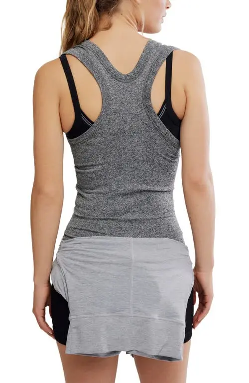 Free People Ribbed Racerback Tank - Heather Grey