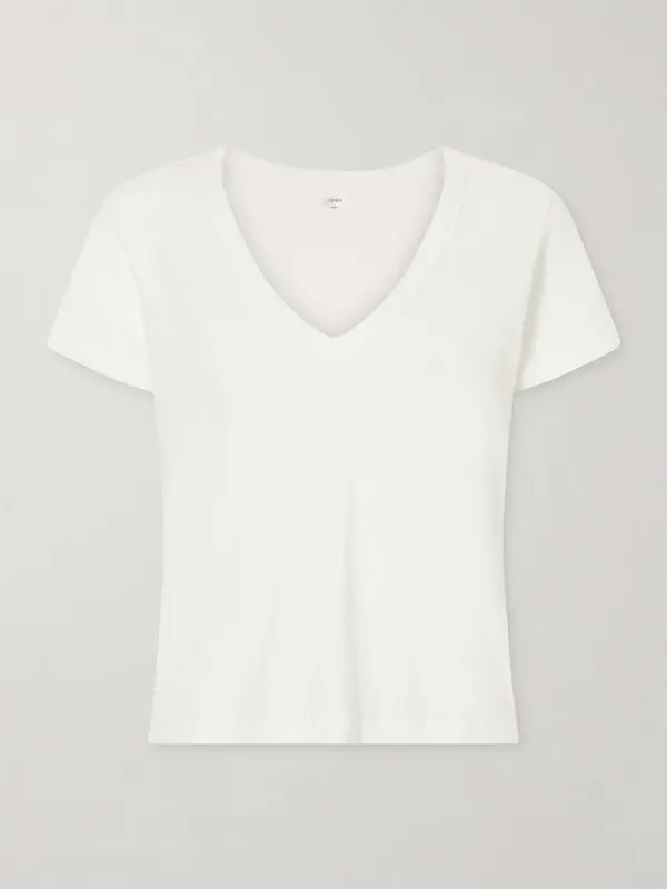 LESET Laura Cotton-jersey T-shirt - White