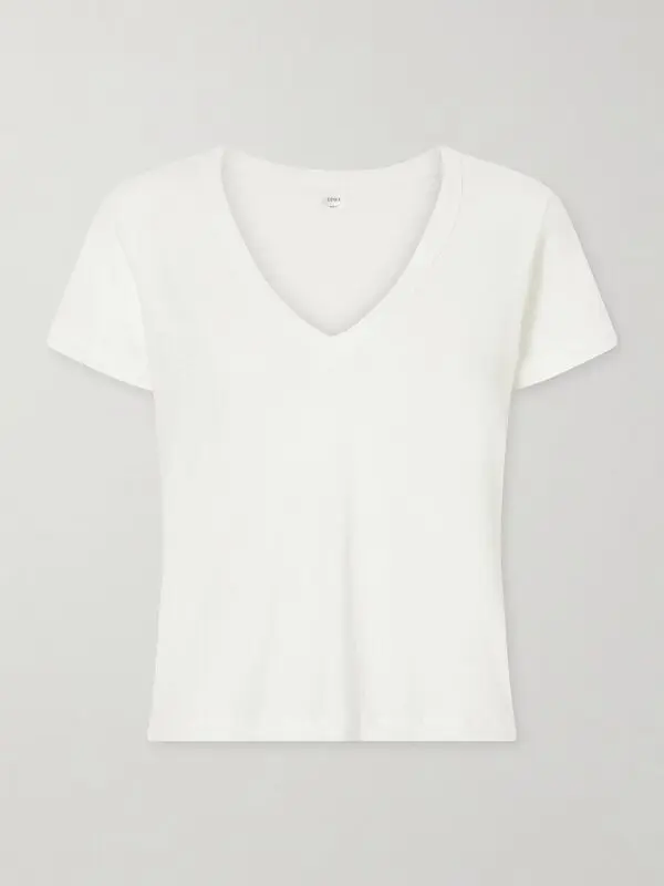 LESET Laura Cotton-jersey T-shirt - White