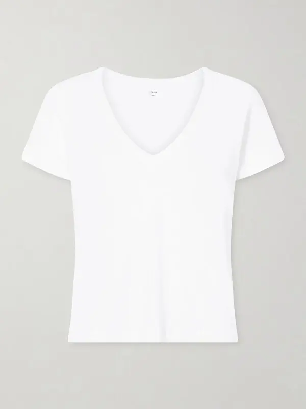 LESET Laura Cotton-jersey T-shirt - White