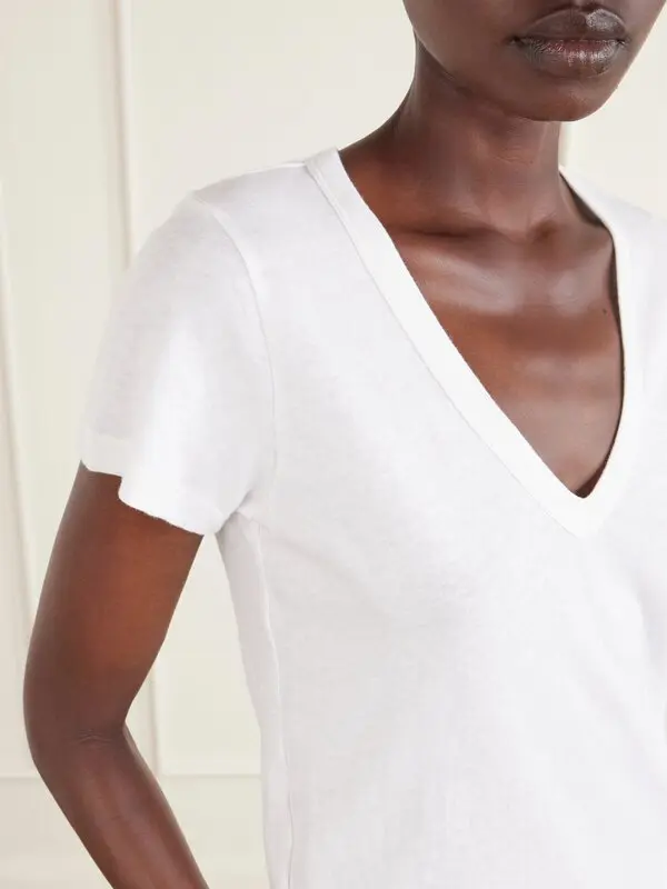LESET Laura Cotton-jersey T-shirt - White