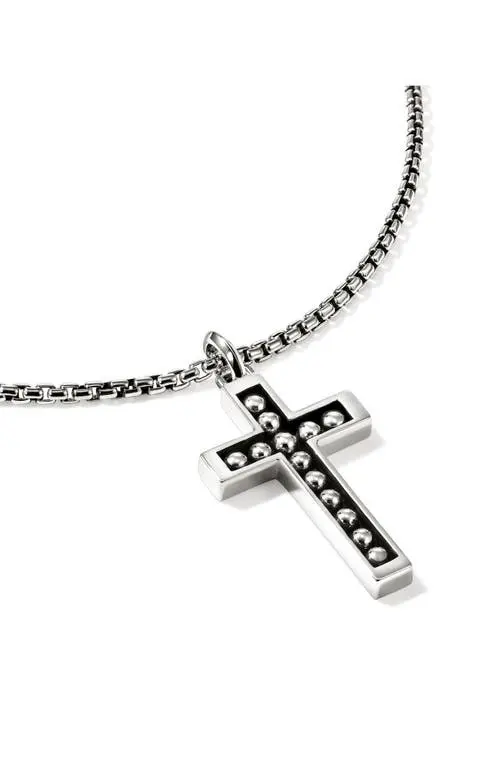 John Hardy Nailhead Cross Pendant Necklace - Silver