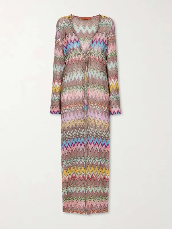 Missoni Striped Metallic Crochet-knit Coverup - Multi