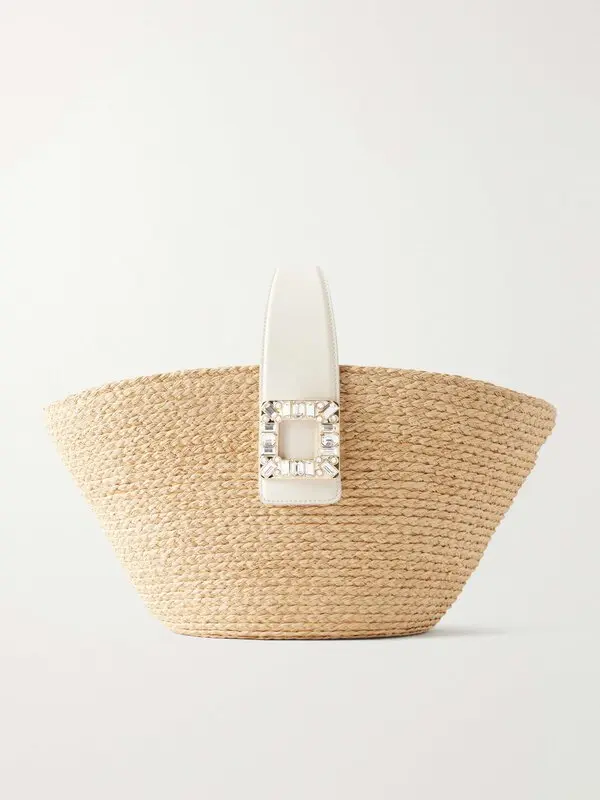 ROGER VIVIER Raffia-effect Tote Bag - Neutral