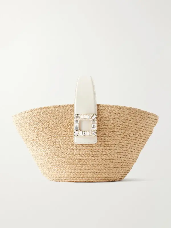 ROGER VIVIER Raffia-effect Tote Bag - Neutrals