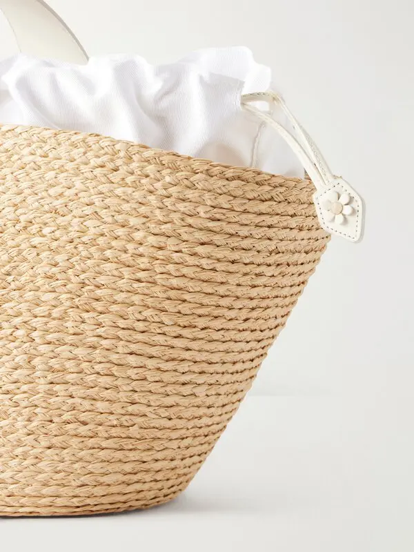 ROGER VIVIER Embellished Raffia-effect Tote Bag