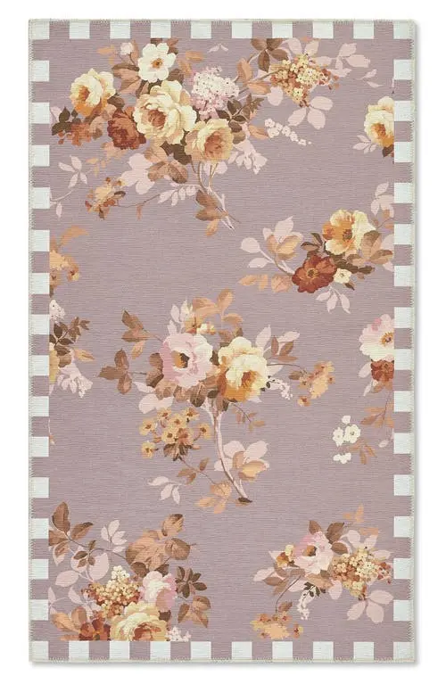MACKENZIE-CHILDS Wild Rose Washable Rug - Taupe