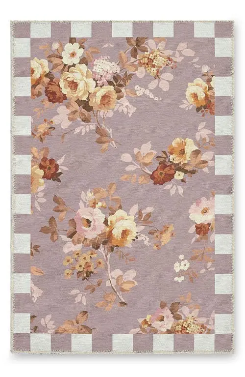 MACKENZIE-CHILDS Wild Rose Washable Rug - Taupe