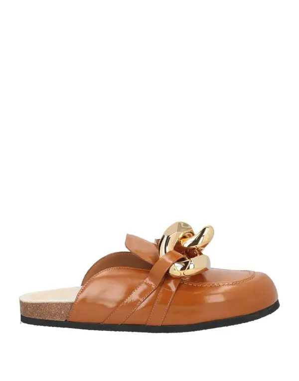 JW Anderson Calfskin Leather Clogs - Tan