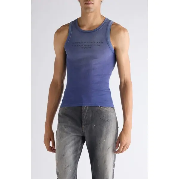 Acne Studios Eitch U Sunkissed Rib Tank Top - Navy