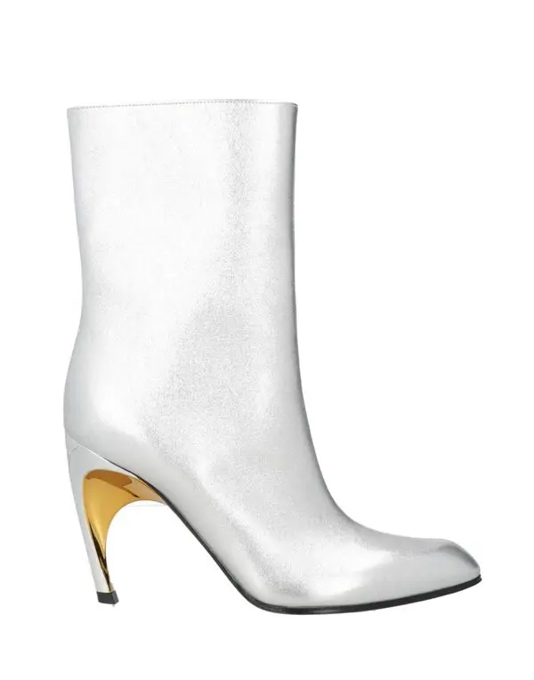 Alexander McQueen Ankle Boots In Metallic Leather